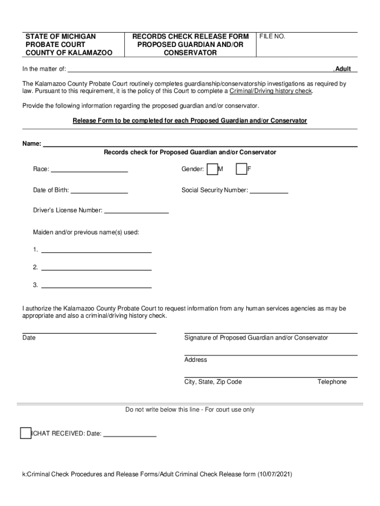 Fillable Online RECORDS CHECK RELEASE FORM Fax Email Print - pdfFiller