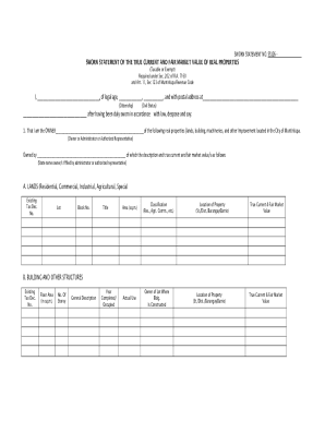 Fillable Online SWORN STATEMENT OF THE TRUE CURRENT AND FAIR ... Fax ...