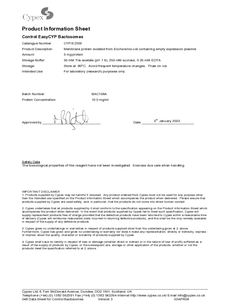 Fillable Online BAC106A Data Sheet v1 Fax Email Print - pdfFiller
