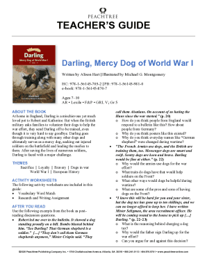 Fillable Online Darling, Mercy Dog of World War I - Peachtree ...
