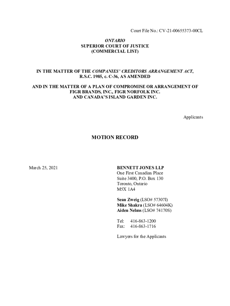 Fillable Online Initial Order - Ontario Courts Fax Email Print - pdfFiller