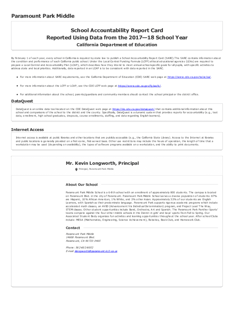 Fillable Online Parkway Middle School - La Mesa-Spring Valley Schools ...