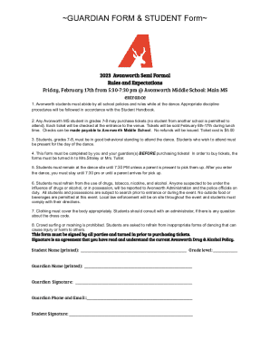 Fillable Online Semi Formal Dance Rules Fax Email Print - pdfFiller