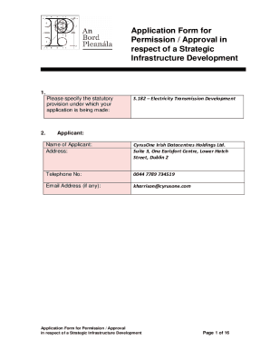 Fillable Online Application Form for Permission / Approval ...