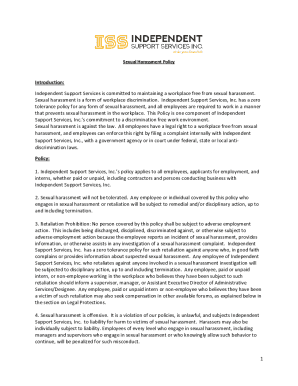 Fillable Online Sample of a Workplace Harassment Policy - HR Guide Fax ...