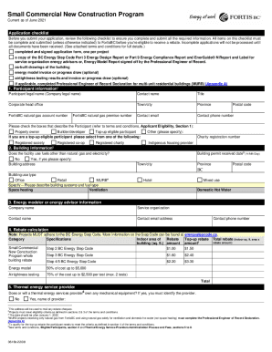 Fillable Online Small Commercial New Construction Program. Small Commercial New Construction ...