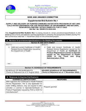 Fillable Online SUPPLY AND DELIVERY OF PURIFIED DRINKING WATER WITH ...