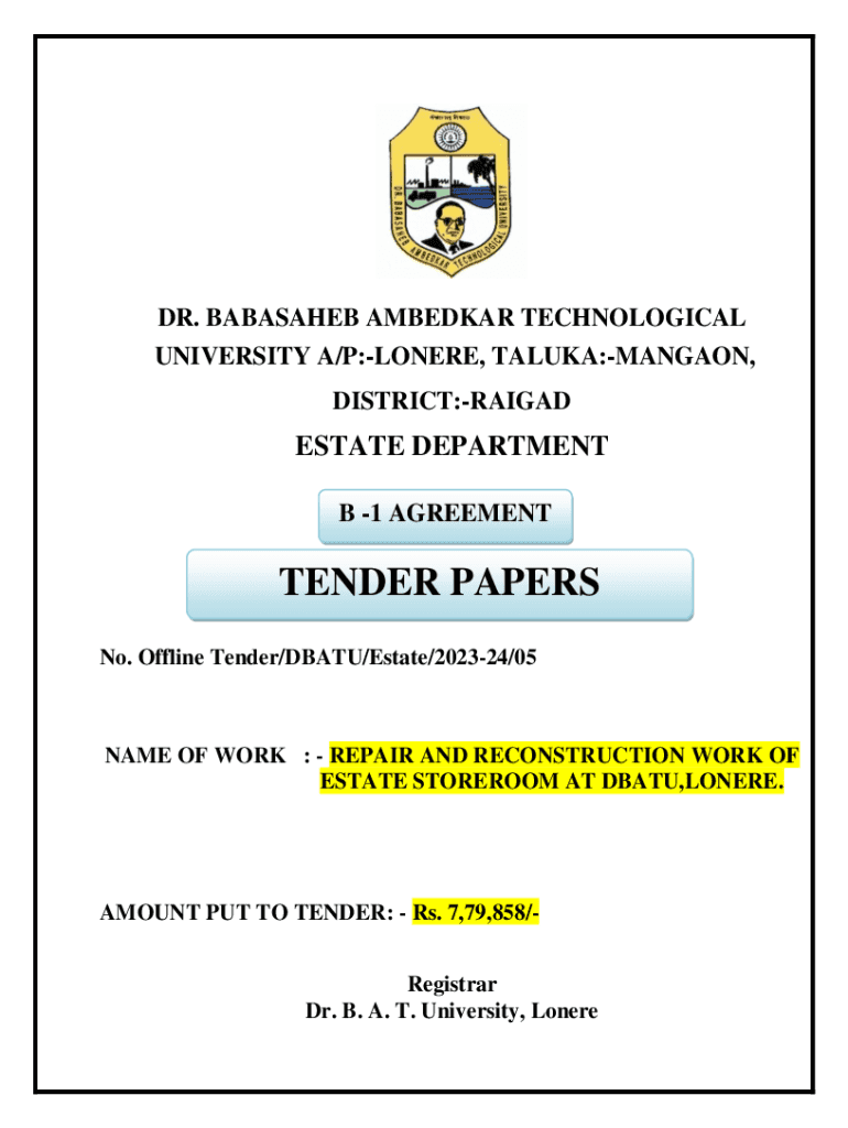 Fillable Online dbatu ac dr. babasaheb ambedkar technological ...