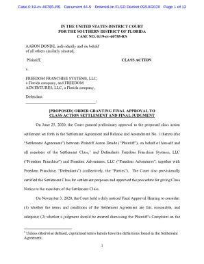 Fillable Online Motion for Preliminary Approval (Final 1.5 space ...