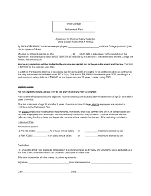 Fillable Online What is elective deferrals to 403(b) salary reduction ...