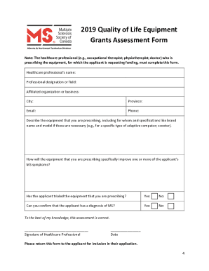 Fillable Online Quality of Life Program - MS Society of Canada Fax ...