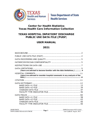 Fillable Online Hospital Discharge Data Public Use Data FileTexas DSHS ...