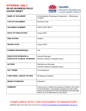 Fillable Online Lift Breakdown/Passenger Entrapment - Wollongong ...