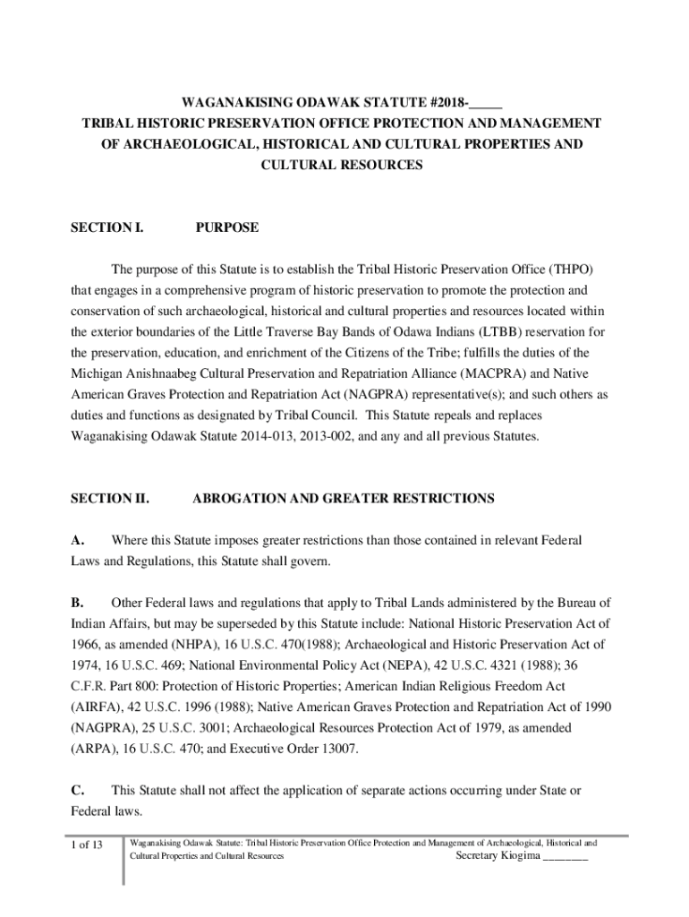 Fillable Online Little Traverse Bay Bands of Odawa Indians, Michigan ...