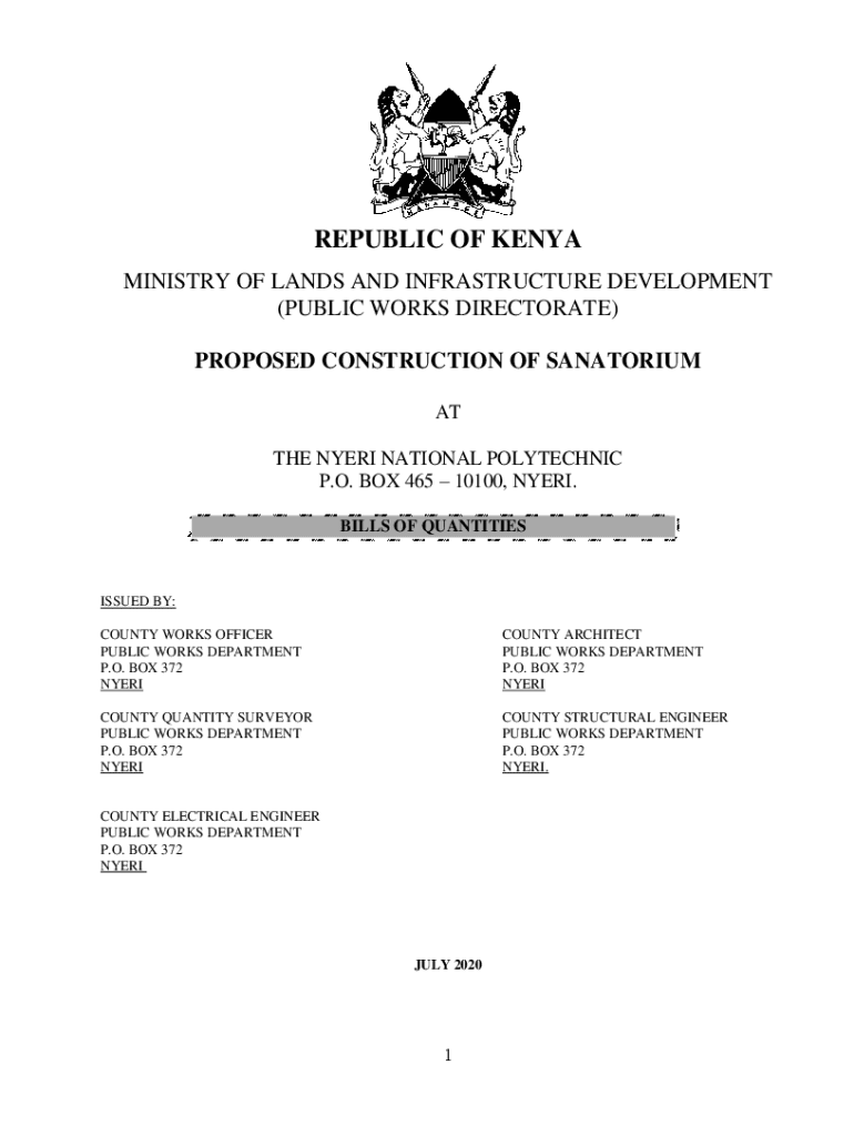 Fillable Online REPUBLIC OF KENYA - The Nyeri National Polytechnic Fax ...