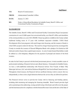 Fillable Online Notice of Intent Bond Resolution for Isabella County ...