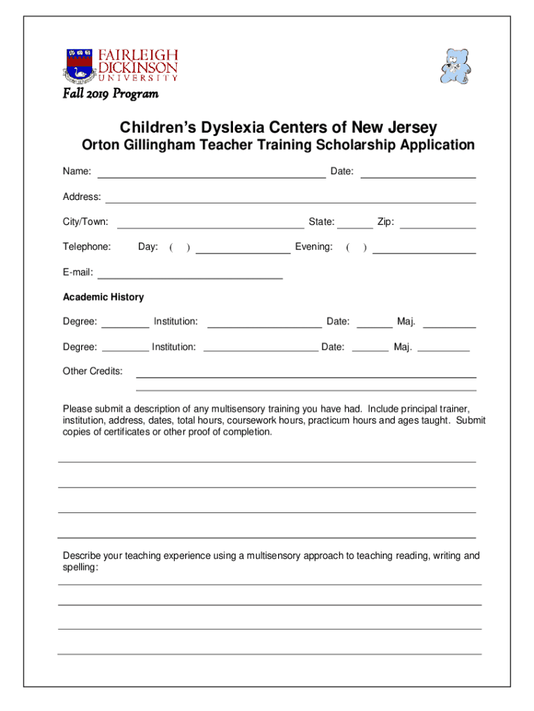 Fillable Online Dyslexia ProgramChildren's Dyslexia Center of Georgia Fax Email Print - pdfFiller