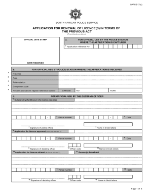 Fillable Online All SAPS Licence Application Forms - Natshoot Fax Email ...