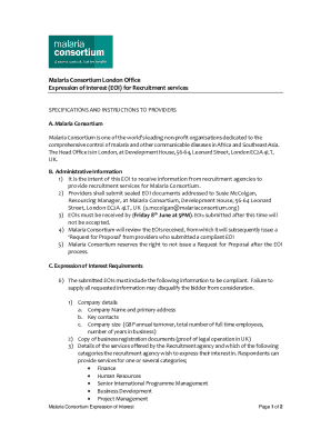 Fillable Online Expression of Interest Sample Fax Email Print - pdfFiller