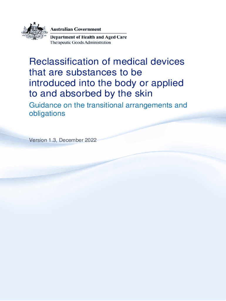 Fillable Online Reclassification of medical devices that are substances ...