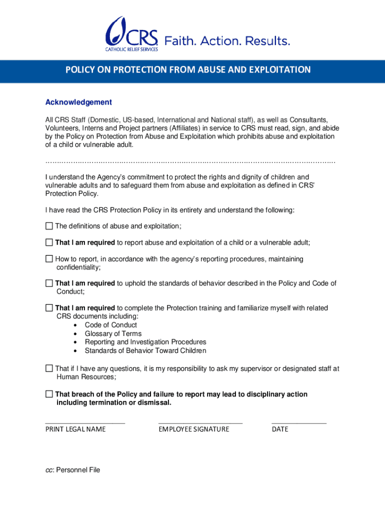 Fillable Online Staff Statement of Understanding Fax Email Print - pdfFiller