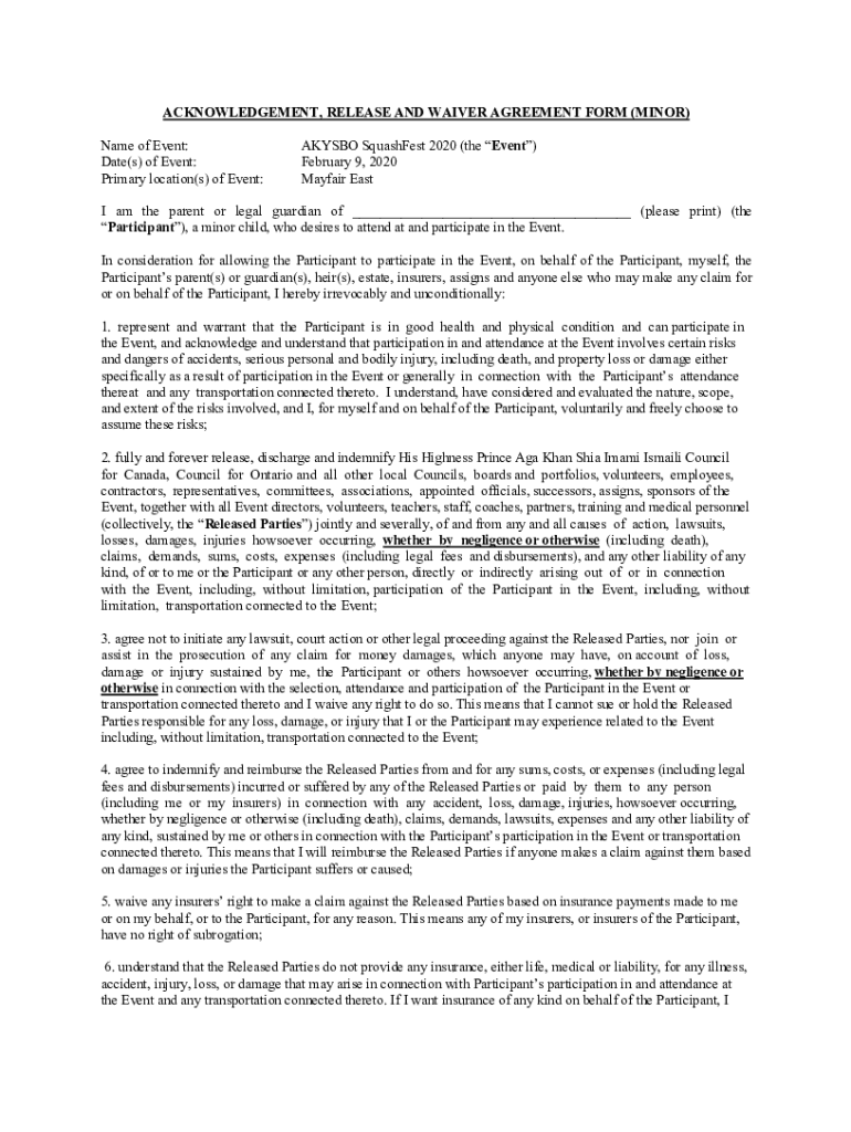 Fillable Online FREE 9+ Event Waiver Forms in PDFMs Word Fax Email ...