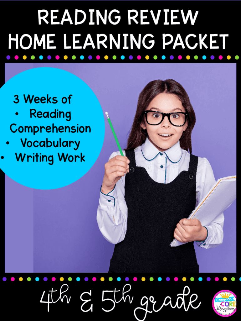 Fillable Online 3 Week Distance Learning Packet for 4th Grade & 5th ...