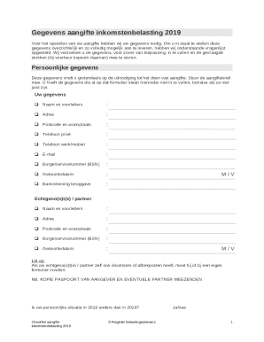 Gegevens van de vooraf ingevulde aangifte voor intermediairs Doc Template | pdfFiller