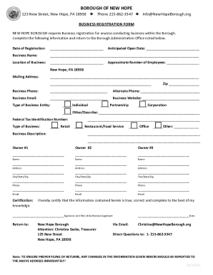 Fillable Online New Business Information and Forms Packet (PDF) Fax ...