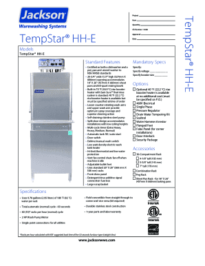 Fillable Online Tempstar-HH-E-Spec-Sheet.pdf Fax Email Print - pdfFiller