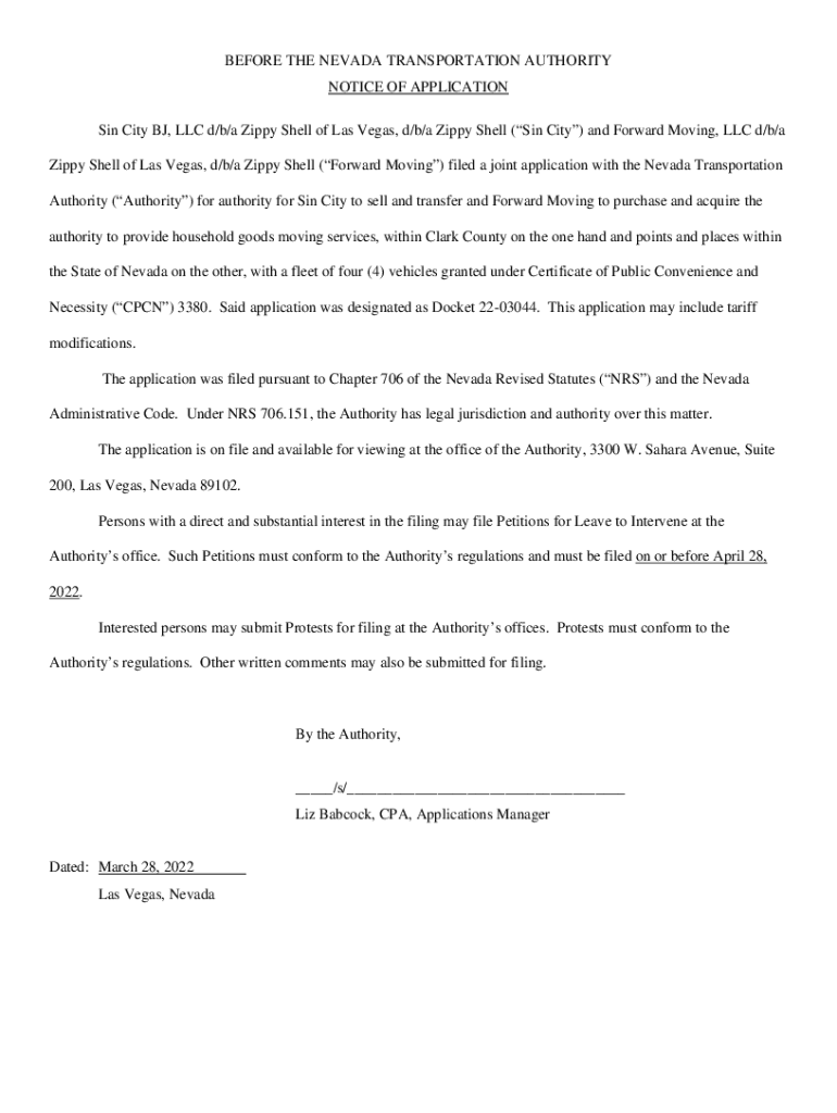 Fillable Online nta nv Posting of Notice - Supporting Materials - NTA ...