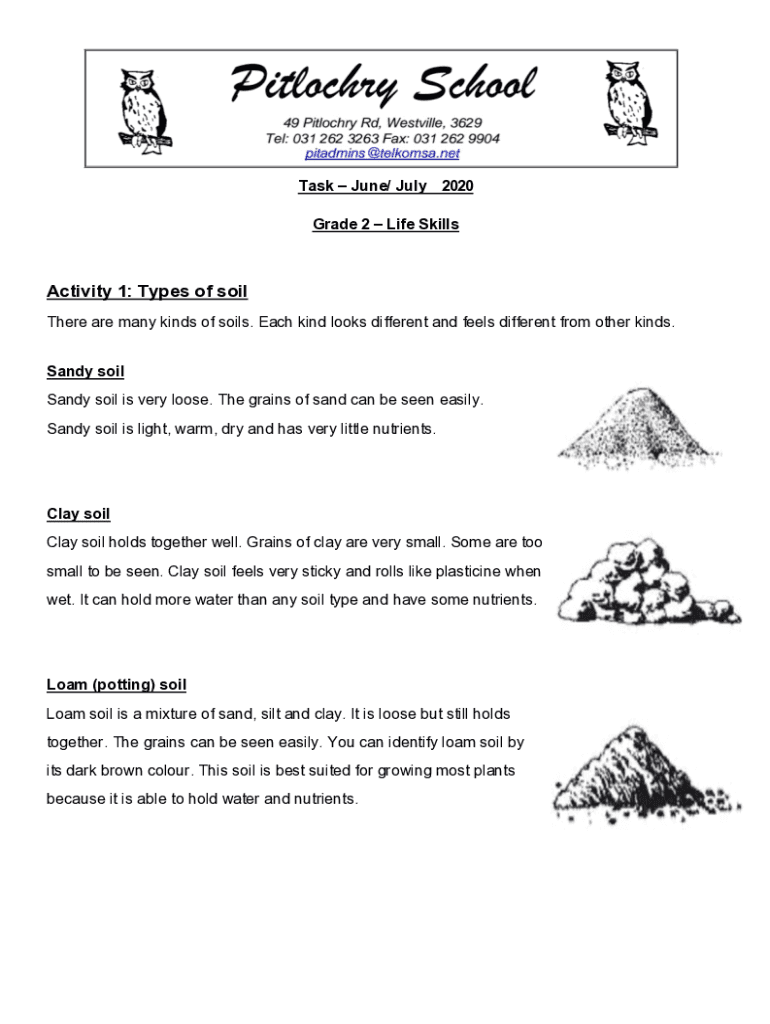 Fillable Online Grade 2 Soil - Science Lesson Plan - John Muir ...