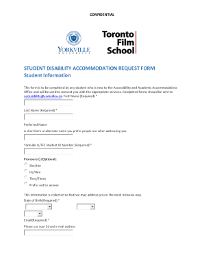 Fillable Online Student Accommodation Request Form (Non-Disability) Fax Email Print - pdfFiller