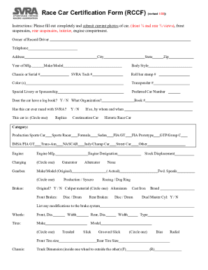 Fillable Online Fillable Online Race Car Certification Form (RCCF ...