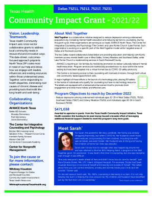 Fillable Online Texas Health Community Impact (THCI) And Community ...