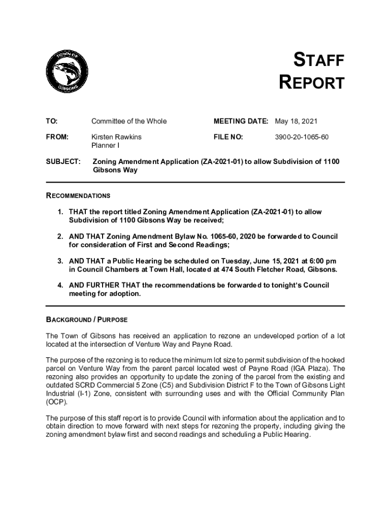 Fillable Online Planning Commission Staff Report REQUEST: The applicant ...