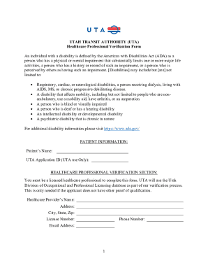 Fillable Online Healthcare Professional Verification Form Fax Email ...