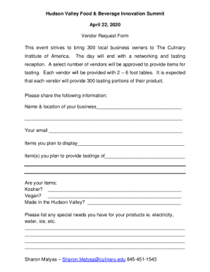 Fillable Online 2020 Vendor Request Form Fax Email Print - pdfFiller