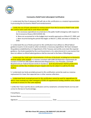 Fillable Online Subrecipient Certification form.doc Fax Email Print ...