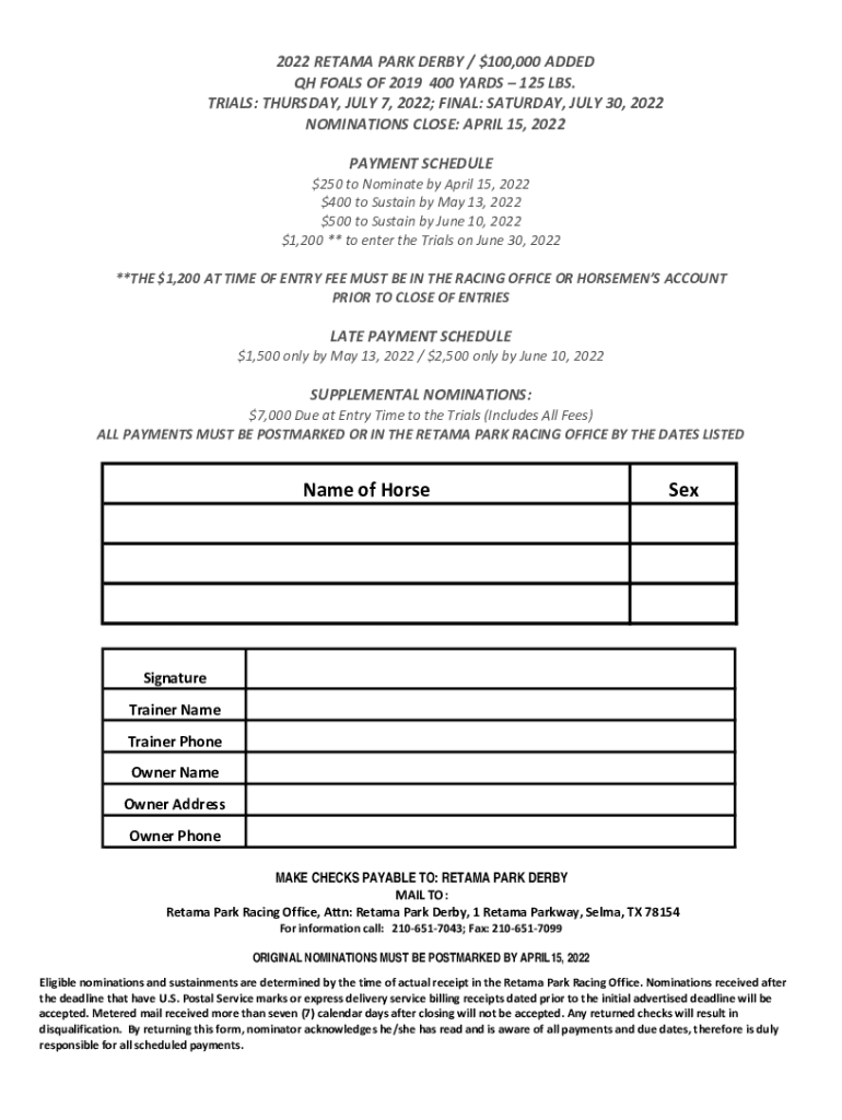 Fillable Online RET DERBY NOM FORM (SHRP MODEL) v2 use with Excel.docx ...