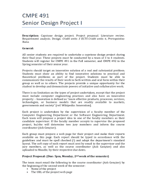 Fillable Online CMPE 491 Senior Design Project I Fax Email Print ...