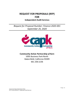 Fillable Online REQUEST FOR PROPOSALS (RFP) FOR INDEPENDENT AUDIT ... Fax Email Print - pdfFiller