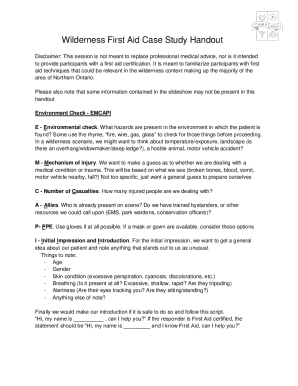 Fillable Online Wilderness and Remote First Aid Emergency Reference ...