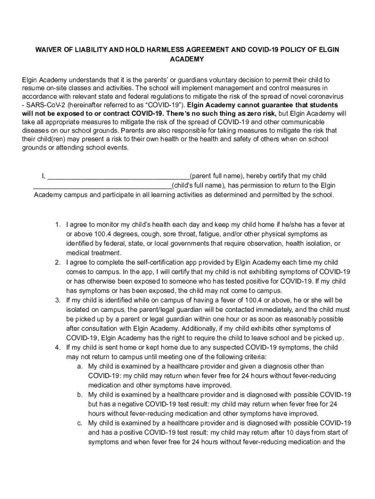 Fillable Online waiver of liability and hold harmless agreement and ...