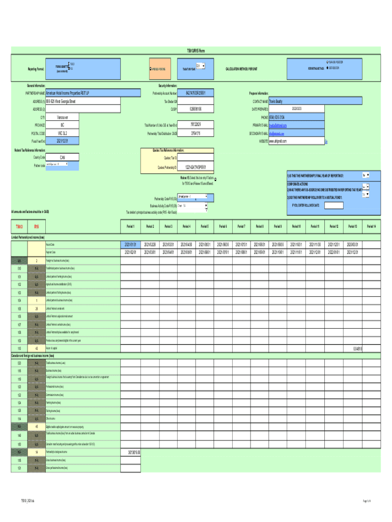 Fillable Online T5013 Statement of Partnership Income - Tax slips ...