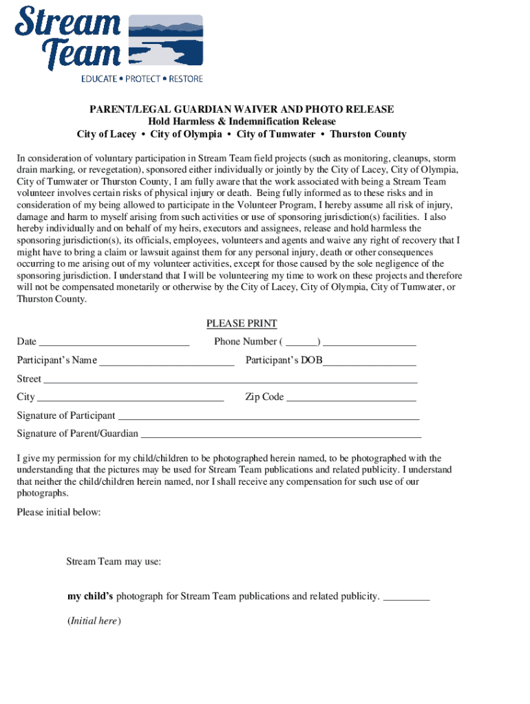 Fillable Online WAIVER OF LIABILITY/PHOTO WAIVER Fax Email Print ...