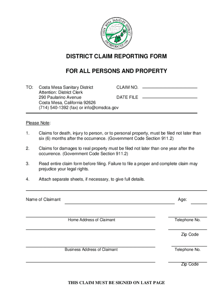 Fillable Online CLAIM REPORTING FORM Fax Email Print - pdfFiller