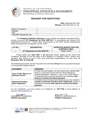 Fillable Online ICT Equipment for PSA NCR PO I Fax Email Print - pdfFiller