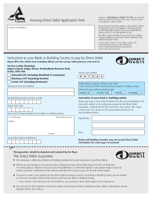 Fillable Online Rent direct debit form - Angus Council Fax Email Print ...
