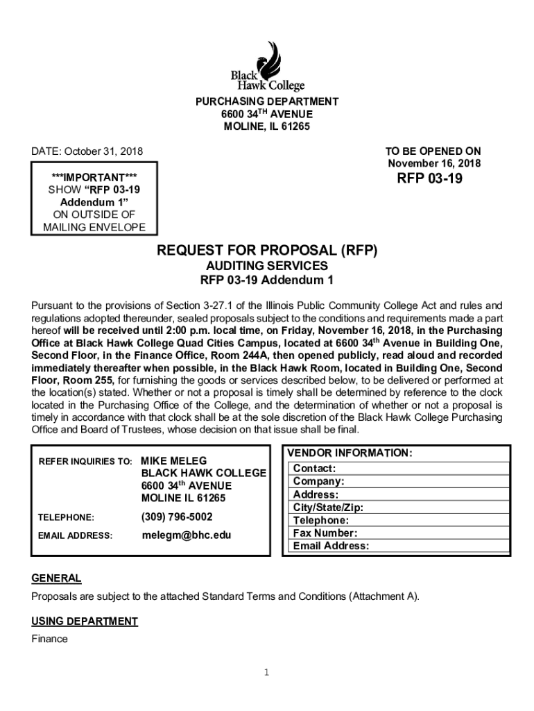 Fillable Online RFP 03-19 REQUEST FOR PROPOSAL (RFP) Fax Email Print ...